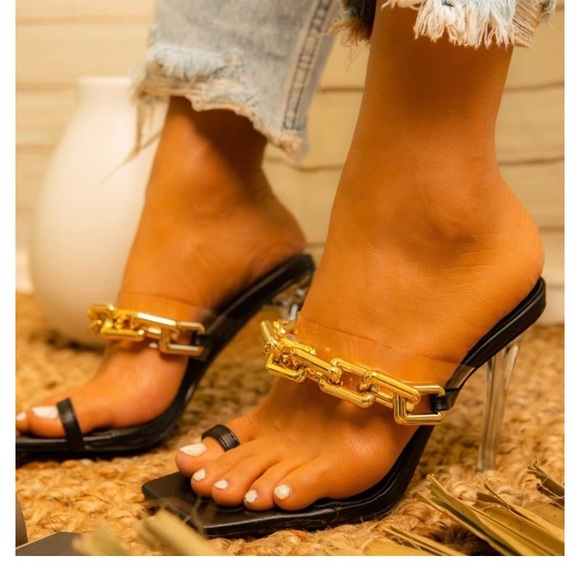 Shoes | New Black Chain Link Heels | Poshmark